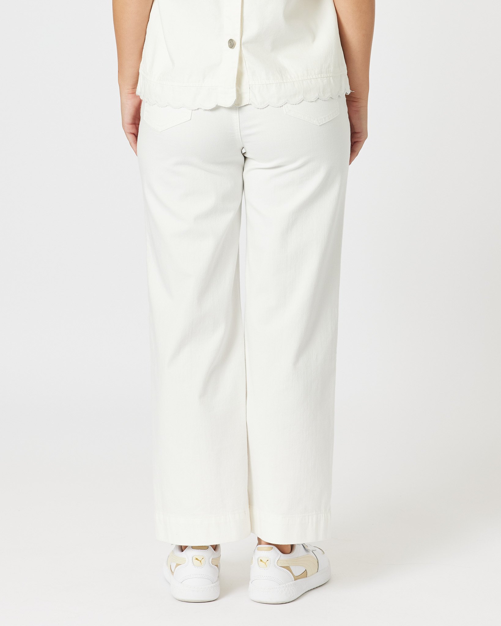 Charli Straight Leg Denim Jean in Ivory by Threadz | Florence Store